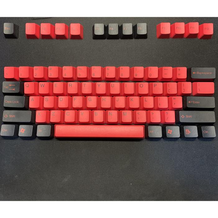 Jual Tai-Hao/Tai Hao Black Red Dark Blood PBT Doubleshot Keycaps OEM ...