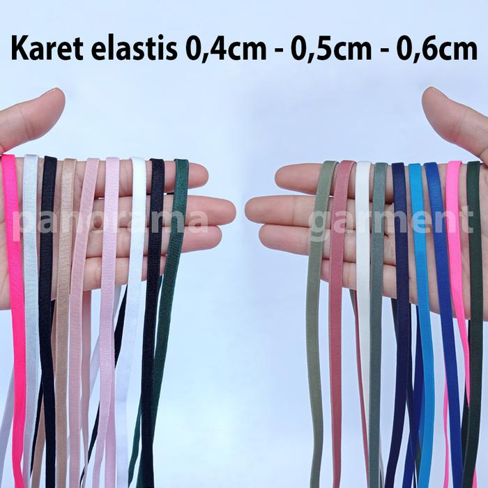 Jual Karet Elastis 0,4cm - 0,5cm - 0,6cm per meter/per roll - NO 16 ...