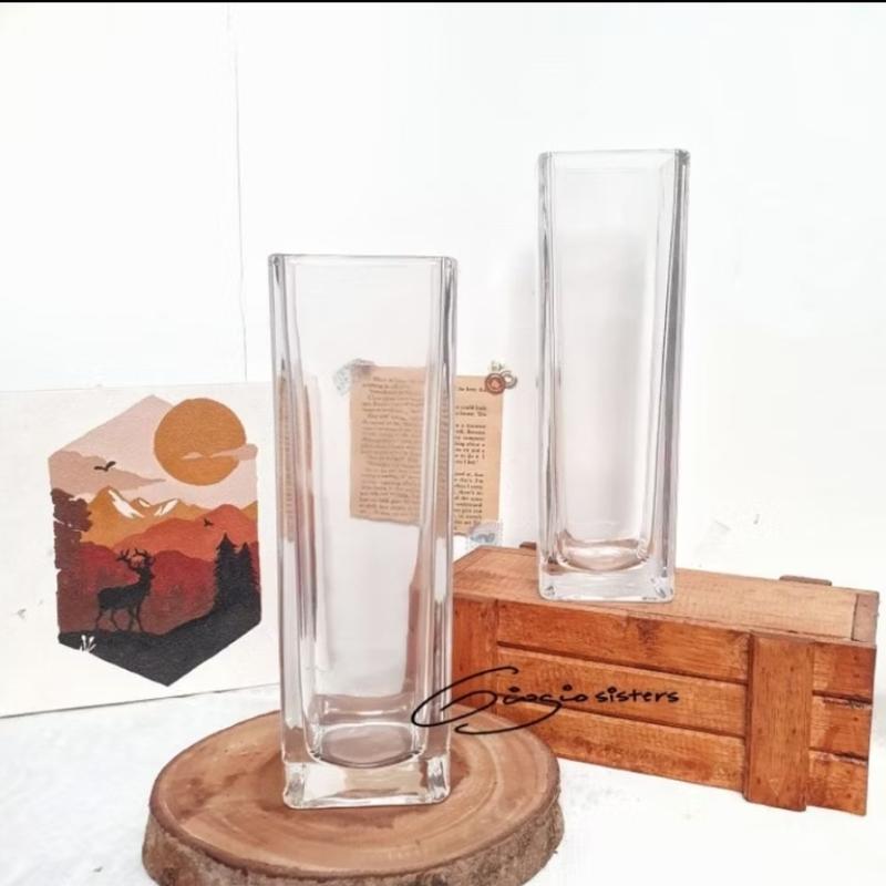 RECTANGLE VASE : Vas Kaca / Vas Aesthetic / Aesthetic Vas / Glass Vas ...