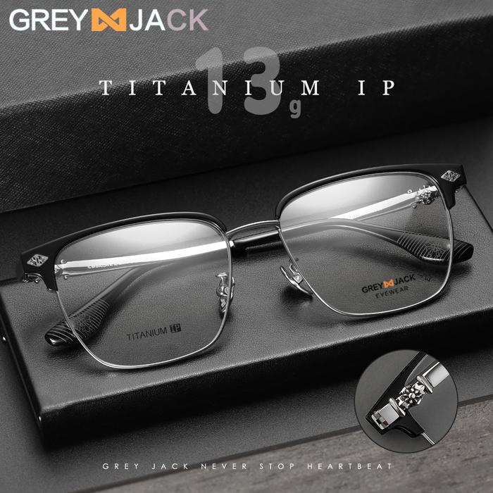 Promo Grey Jack Frame Kacamata Model Half Kotak Bahan Titanium Fashion ...
