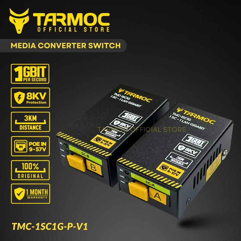 Tarmoc TMC-1SC1G-P-V1 | Media Converter 1 FO 1 LAN Gigabit POE - Shop ...