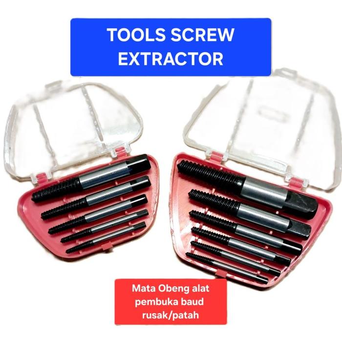 Jual Tools Screw Extractor Set 5/6Pcs Mata obeng Alat Pembuka Baut ...