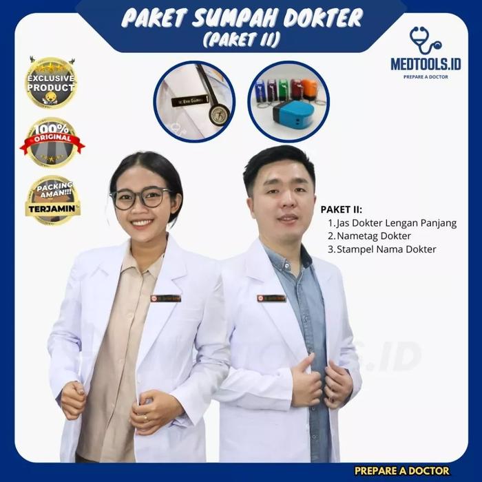 Jual Paket Sumpah Dokter [ Sumdok / Jas Dokter Lengan Panjang + Name ...