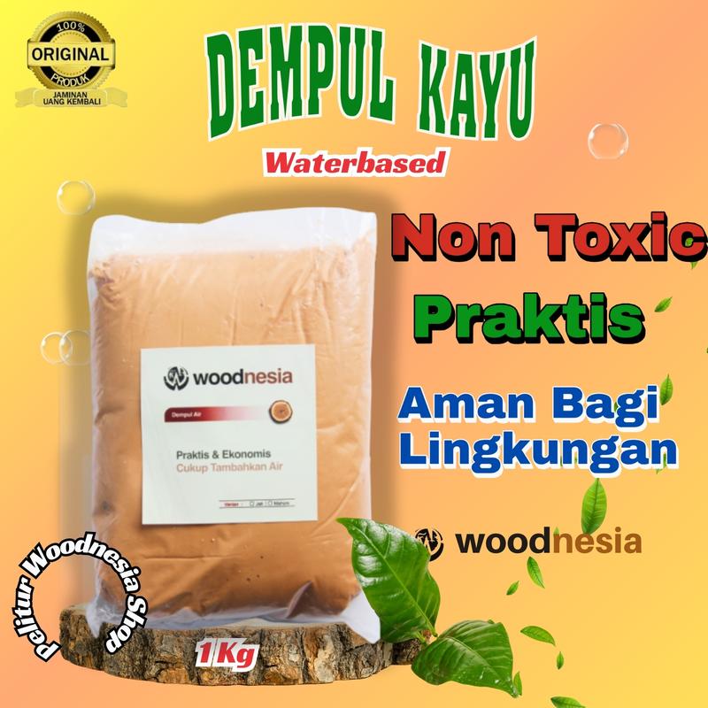 Dempul Kayu Campui Air Water Based Kayu Jati Mahoni Woodnesia 1 kg Lem ...