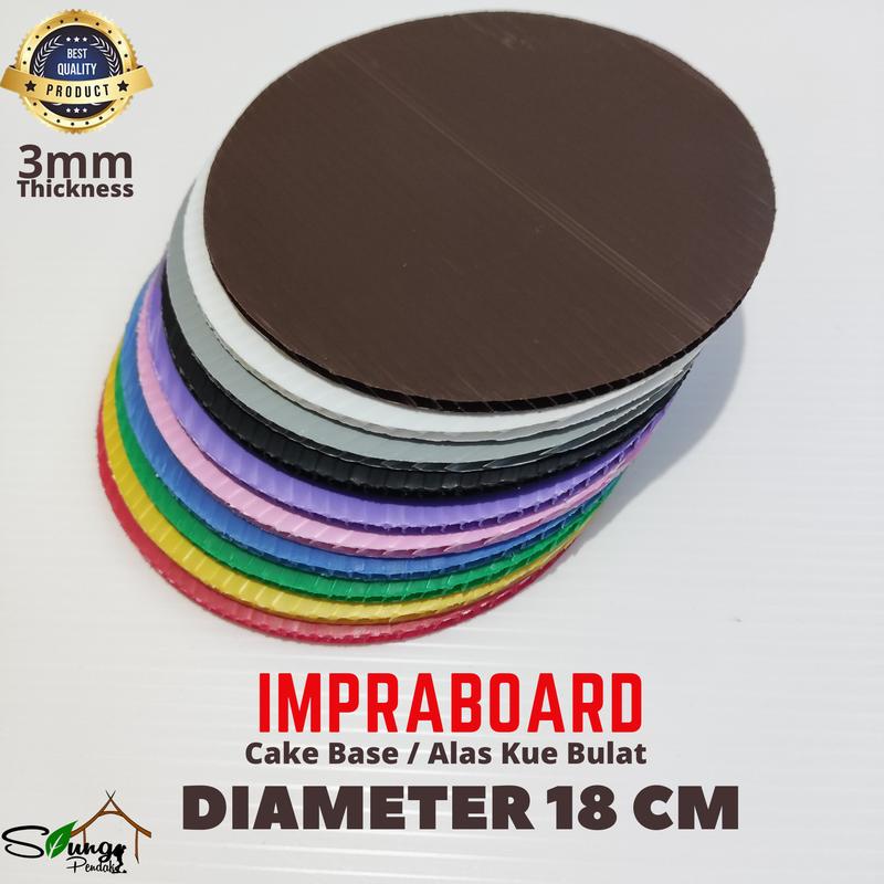 Alas Tatakan Kue Tart Bulat 3mm Diameter 18 cm Cake Board Impraboard ...
