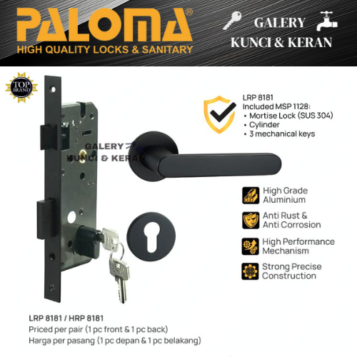 Jual PALOMA HRP LRP 8181 Gagang Pintu Door Handle Pintu Roses Lockset ...