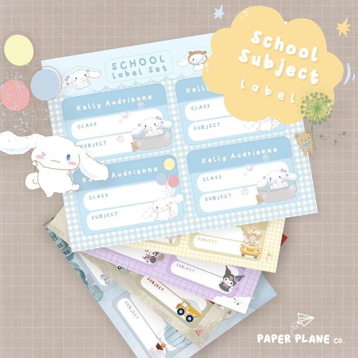 Jual Sticker Label Nama Mata Pelajaran Cartoon Collection - Cinnamoroll ...