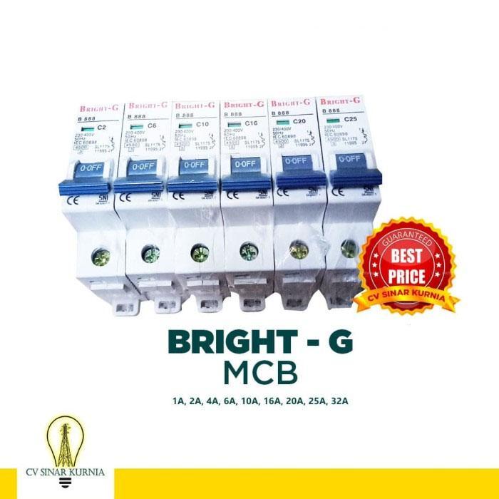 Jual MCB BRIGHT-G 1A 2A, 4A, 6A, 10A, 16A, 20A, 25A, 32A | Bright G MCB ...
