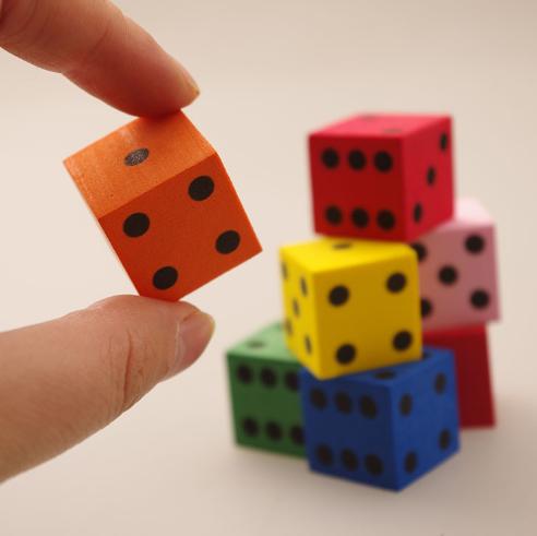 Dadu Dice doff Eva Busa Besar Jumbo Empuk sudut KOTAK Warna random ...