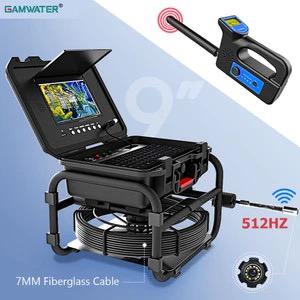 GAMWATER Pipe Inspection Camera with 512HZ Locator 9"DVR IPS 1080P Self ...