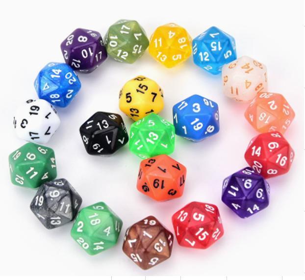 Dadu Dice doff 20 Angka Random Warna Angka acrilic sudut bulat Unik ...