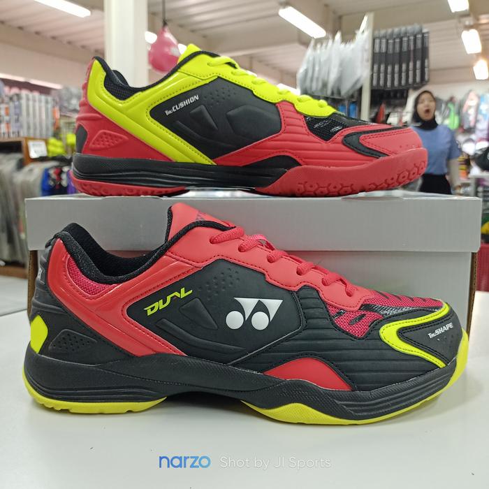 Jual ORIGINAL Sepatu Shoes Badminton Bulutangkis Yonex Dual Merah Hijau ...
