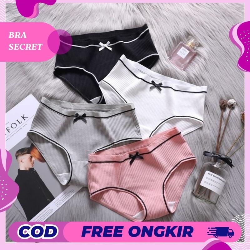 Bra Secret-BS 028 Celana Dalam Wanita Motif Pita Fashion Korea - Shop | Tokopedia