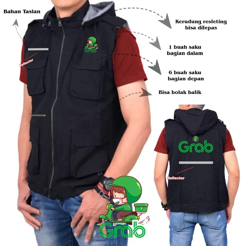 JAKET ROMPI PRIA KANTONG GRAB ANIMASI / ROMPI SABLON GRAB ANIMASI ...