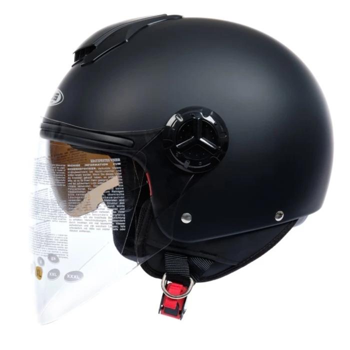 Jual HELM ZEUS 200 FB BLACK DOFF RETRO CLASSIC VESPA HARLEY HALFACE - S ...