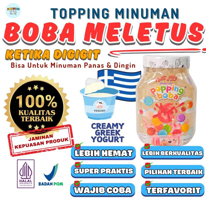 Popping Boba Rasa Yogurt 500 gram | Topping Minuman - Shop | Tokopedia
