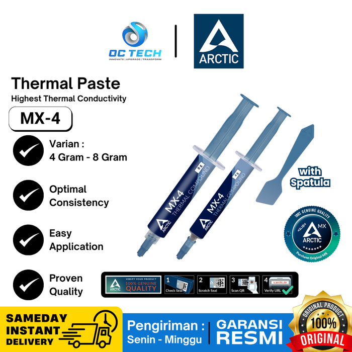 Jual Thermal Paste Pasta Processor Arctic MX4 MX-4 With Spatula 4 Gram ...