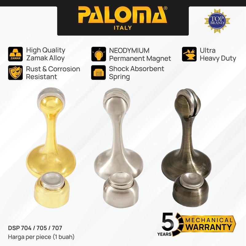 PALOMA DOOR STOP DSP 70- SERIES DOOR STOPPER MAGNETIC INSTALATION WALL ...