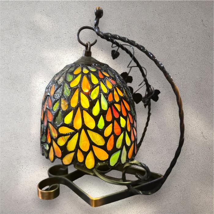 Jual Tiffany Table Lamp Stained Glass Vintage Bronze Mediteranean ...