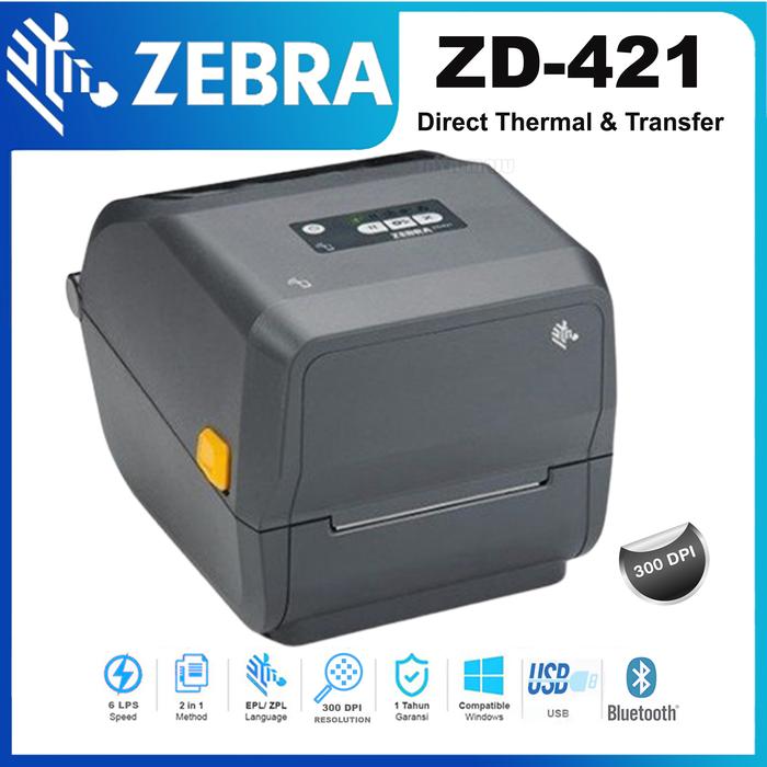 Jual PRINTER BARCODE ZEBRA ZD421 - BARCODE PRINTER ZEBRA ZD-421 300 Dpi ...