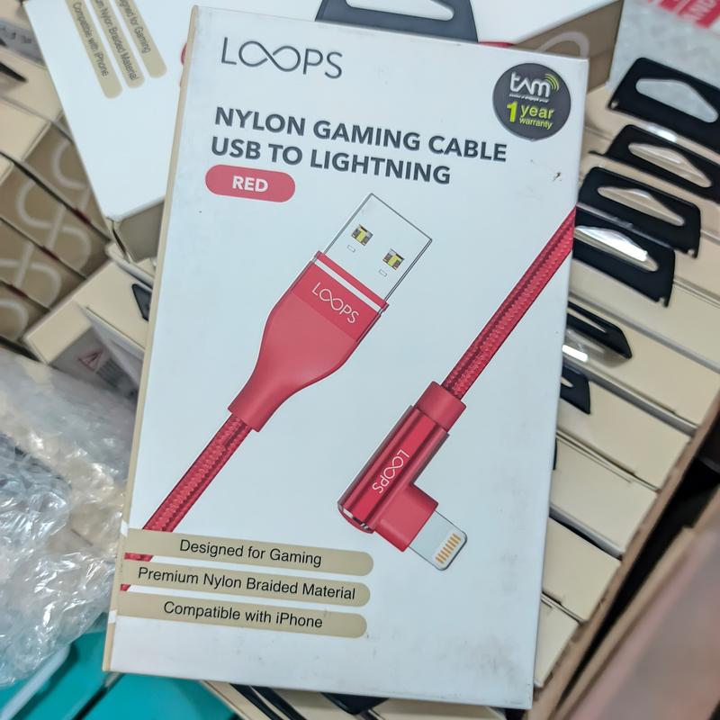 Loops iPhone Nylon Gaming Cable USB to Lightning MFi for iPhone ...