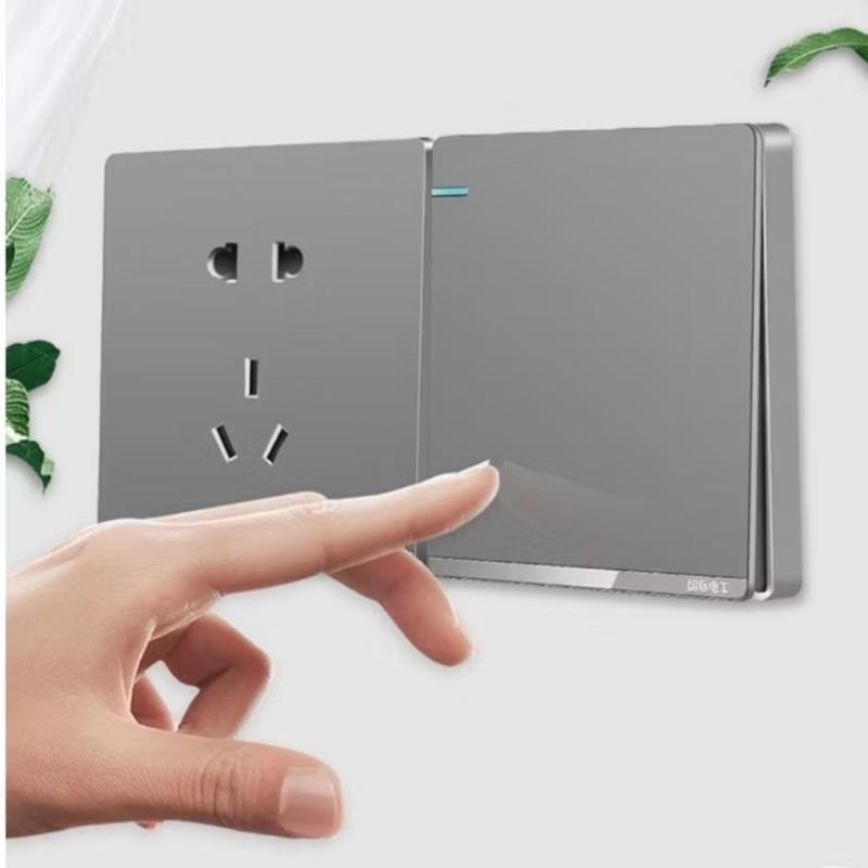 saklar lampu rumah/hotel model terbaru warna grey - Shop | Tokopedia