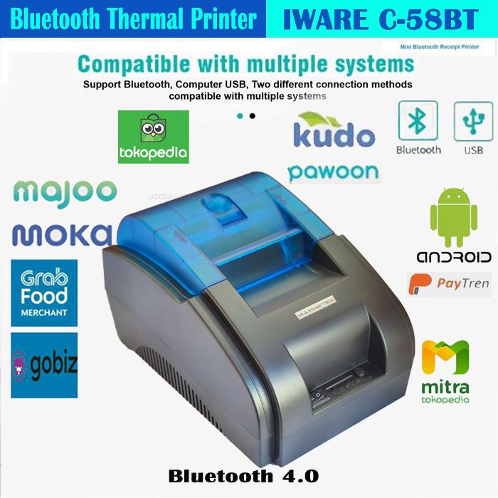 Jual MINI THERMAL PRINTER BLUETOOTH IWARE C-58BT RPP02N SUPPORT MOKAPOS ...
