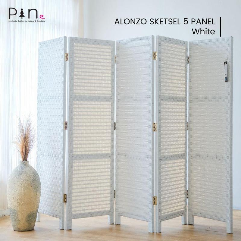 Sekat Partisi Ruangan Pine Rotan Sintetis Alonzo Sketsel White - Shop ...