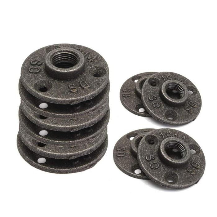 Jual Ad 10pcs 3/4 Inch Hitam lunak Threaded Lantai Flange Besi Pipa ...