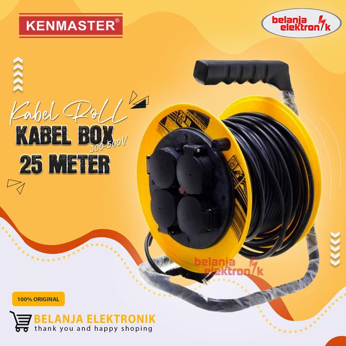 Promo KABEL ROLL 4 LUBANG / KABEL BOX 25 METER KENMASTER GULUNGAN KABEL ...