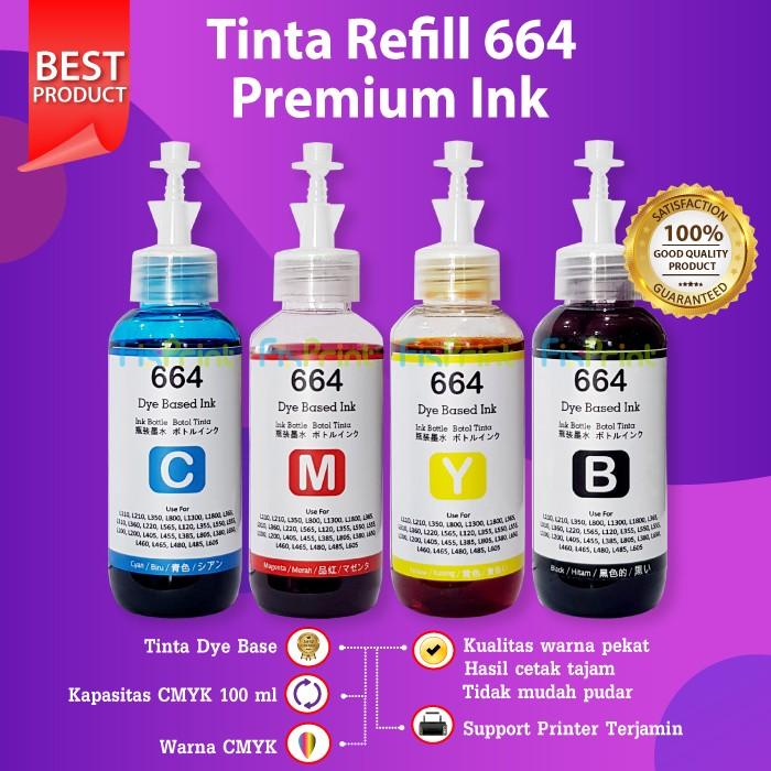 Jual TINTA 664 T664 REFILL PRINTER EPSON BLACK COLOR L120 L350 L565 ...