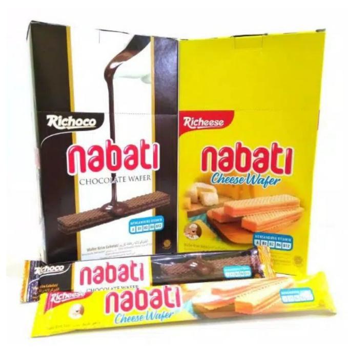 DUS WAFER NABATI ISI 20 x 7 gram COKLAT KRIM KEJU CHOCOLATE RICHEESE ...