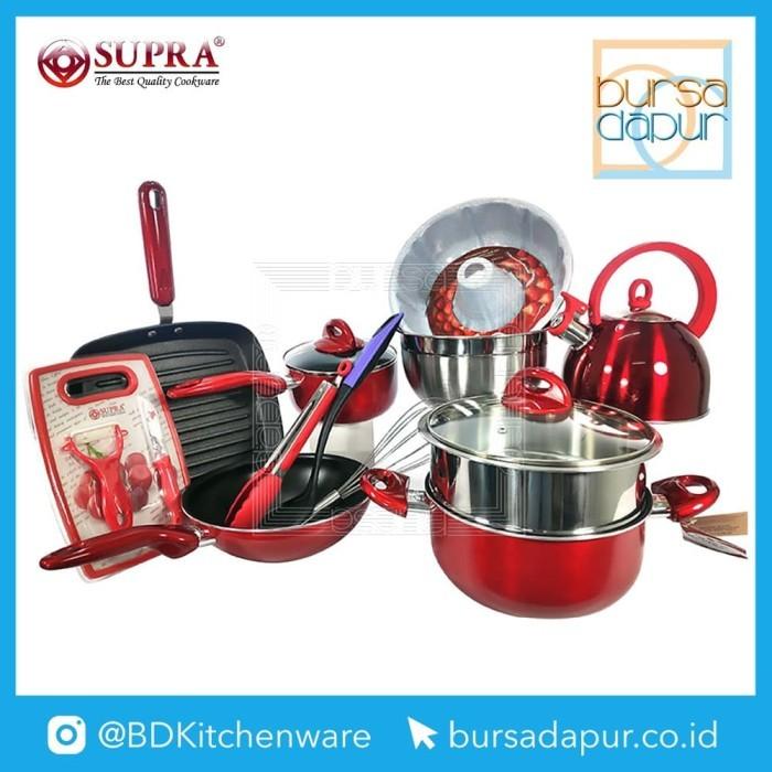 Supra Rosemary Non Stick Cookware Set Merdeka 17 Pcs - Shop | Tokopedia