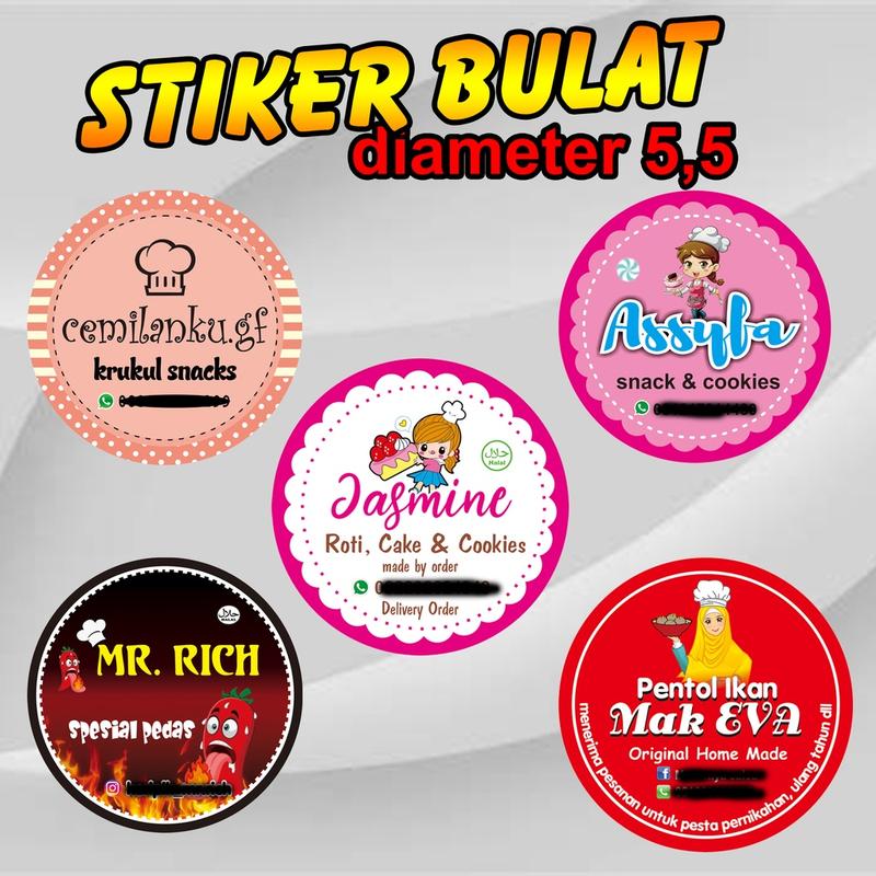 Stiker Label bulat ukuran 5,5 cm - Shop | Tokopedia