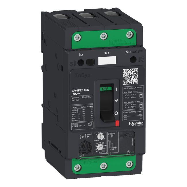 Promo SCHNEIDER MotBreak GV4PE Therm/Mag 115A 50kA Elink GV4PE115N ...
