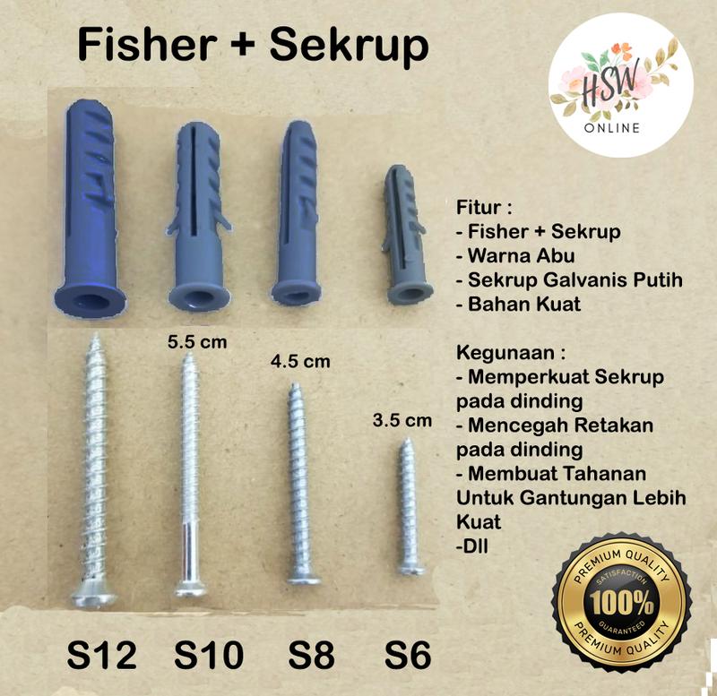Fisher S6 S8 S10 Sekrup Skrup Baut Dinding Tembok Gypsum Murah - Shop ...