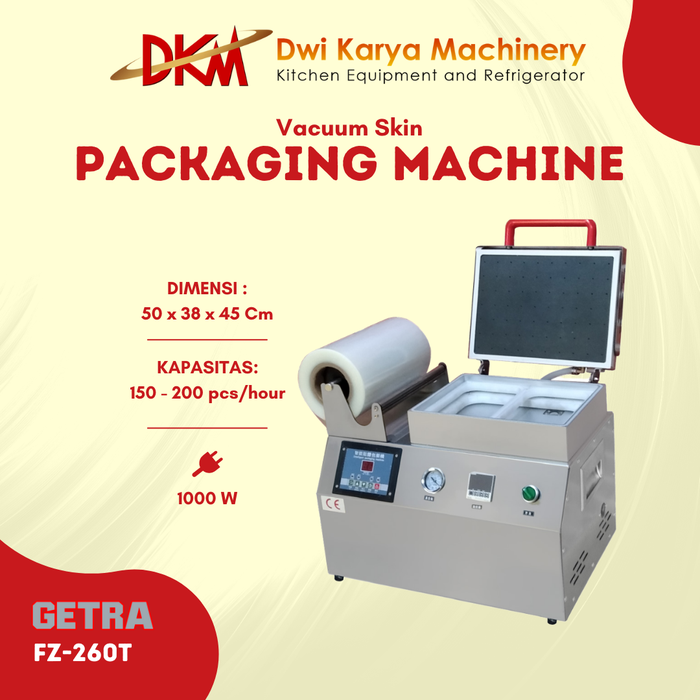 Jual VACUUM SKIN PACKING MACHINE GETRA FZ-260T / PENGEMAS DAGING BUAH ...