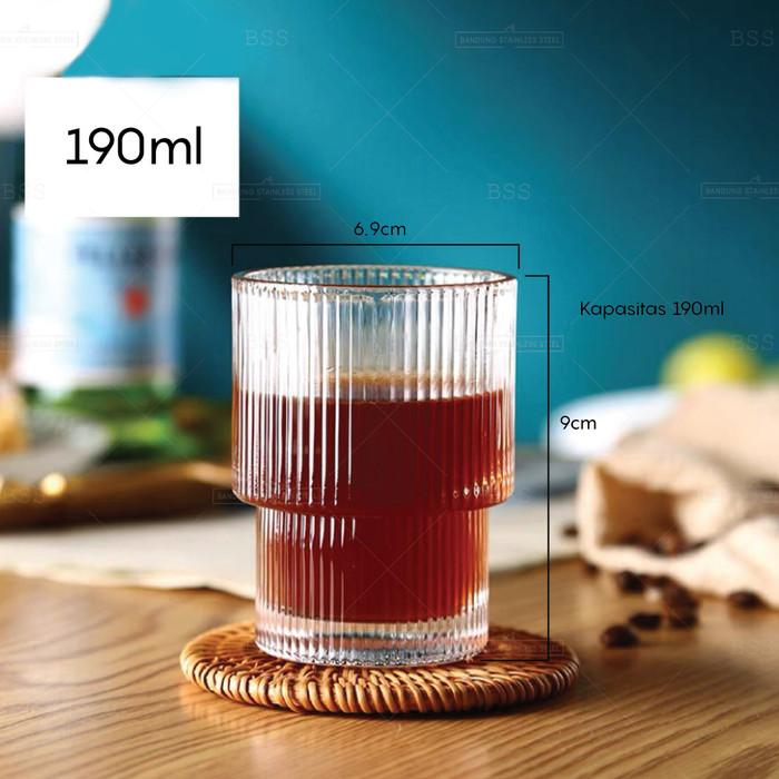 Gelas Kaca 190ml 210ml 300ml Kopi Susu Ripple Tebal Tinggi Yo-Reum - Shop | Tokopedia