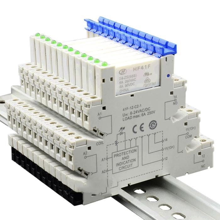Jual Hf41F 24-Zs 1Pcs Slim Relay Din Rail Pcb Power Relay Holder ...