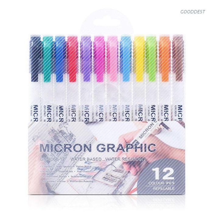 Jual Goo 12 Warna Pena Marker Menggambar Sketsa Menulis Tahan Air - Kab ...