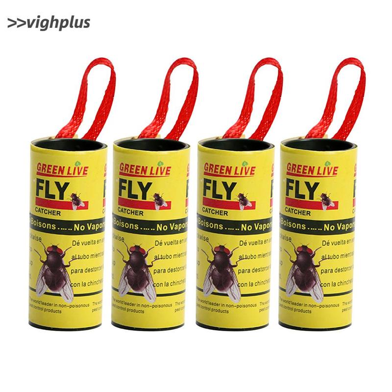 4pcs Sticky Fly Ribbons Roll Flies Paper Strips Insect - Shop | Tokopedia