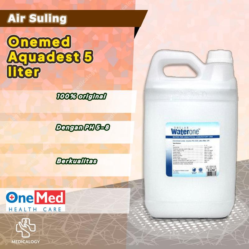 WATER ONE AQUADEST ONEMED 5 LITER WATERONE AQUADES - Shop | Tokopedia