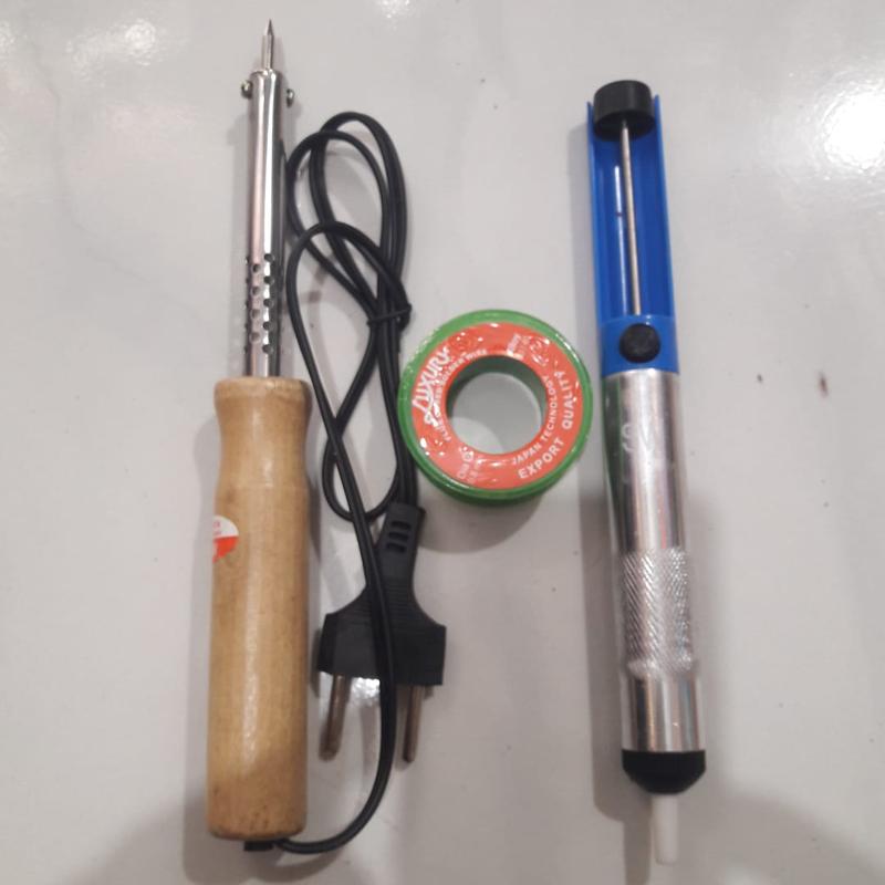 Promo Paket 3in1 Solder, Timah Solder 10 Meter dan Alat Sedot Timah ...