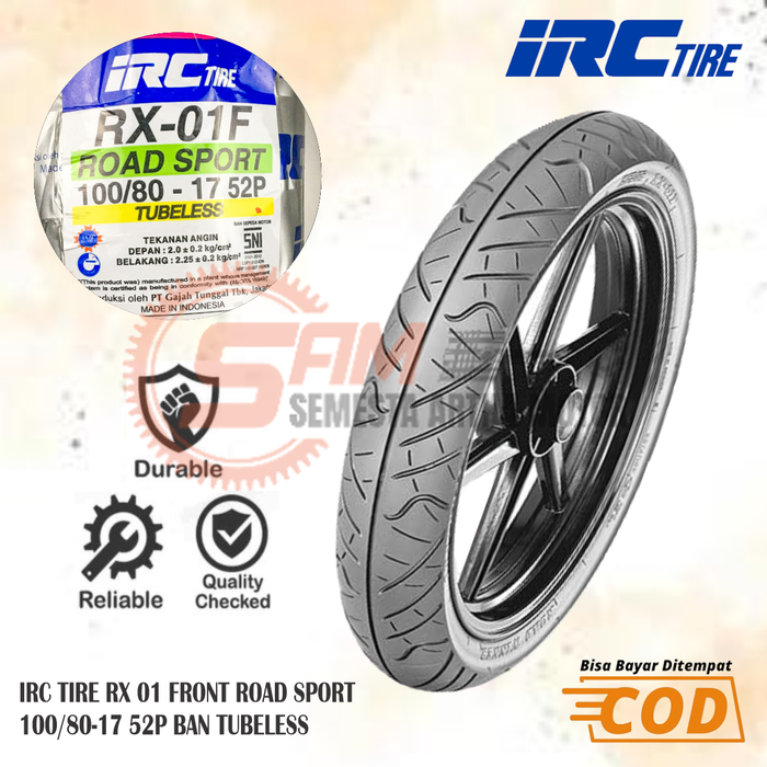 Jual Ban Luar IRC Tire 100/80 Ring 17 RX01 Front Road Winner Tubeless ...