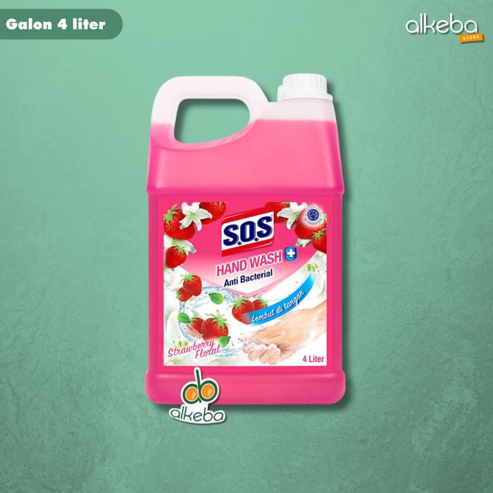 Jual SOS Handsoap galon 4 liter strawberry floral sabun cuci tangan ...