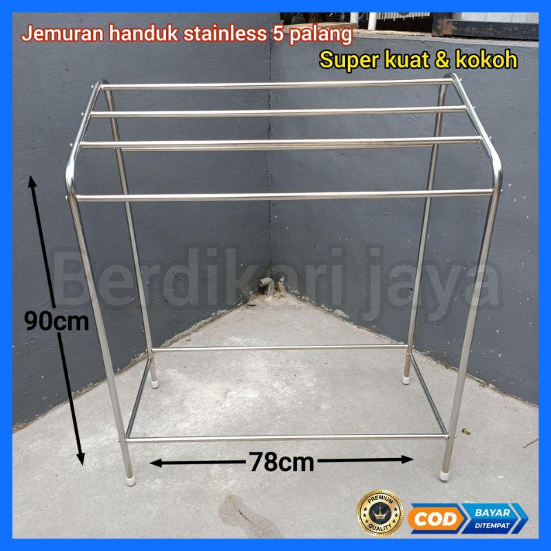 jemuran handuk stainless & besi 5 palang / kokoh / simple / elegant ...