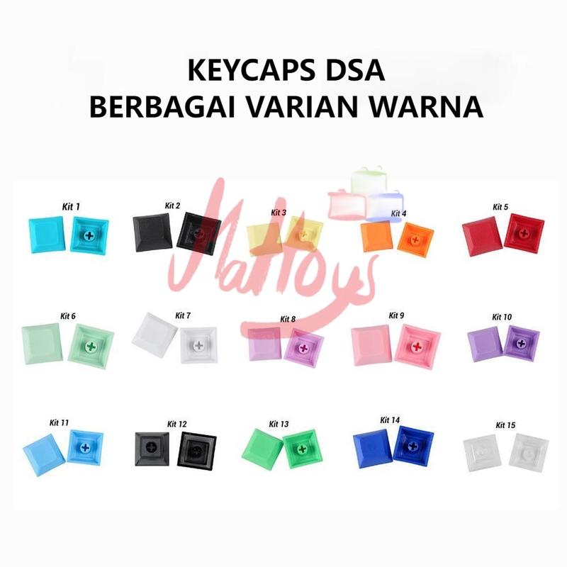 Keycaps ABS DSA keyboard caps komputer transparan warna polos - Shop ...