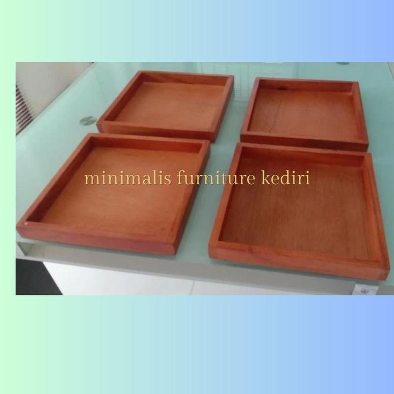 Nampan kayu / Wooden Tray Baki Kayu Bentuk Kotak Flat - Shop | Tokopedia