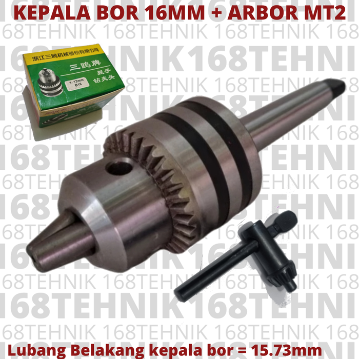 Jual KEPALA BOR 16MM B16 SET / ADAPTOR BOR MAGNET MT2 / ARBOR SET CHUCK ...