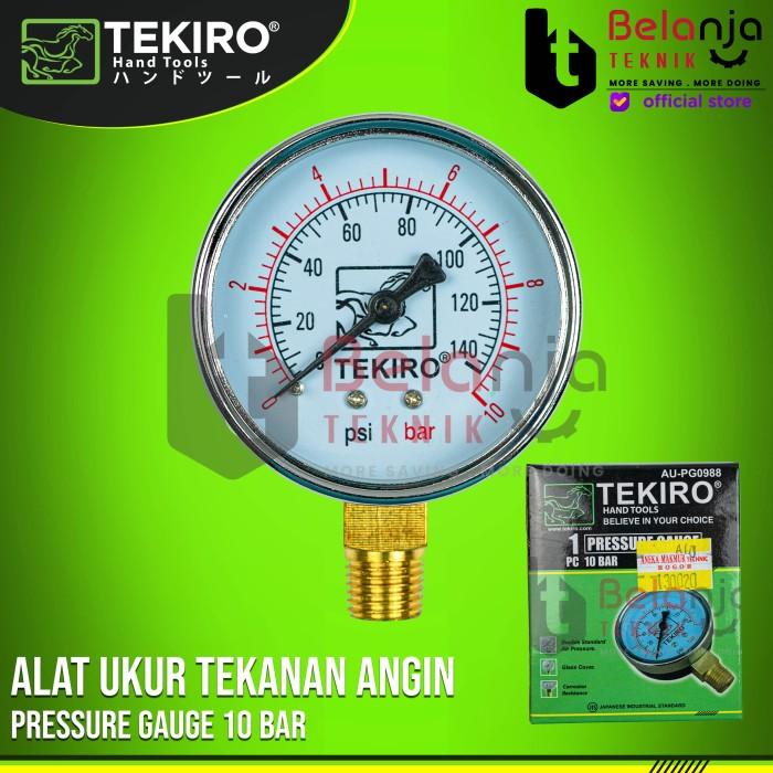 TEKIRO Pressure Gauge 10 Bar Alat Ukur Tekanan Angin Penguku - Shop ...